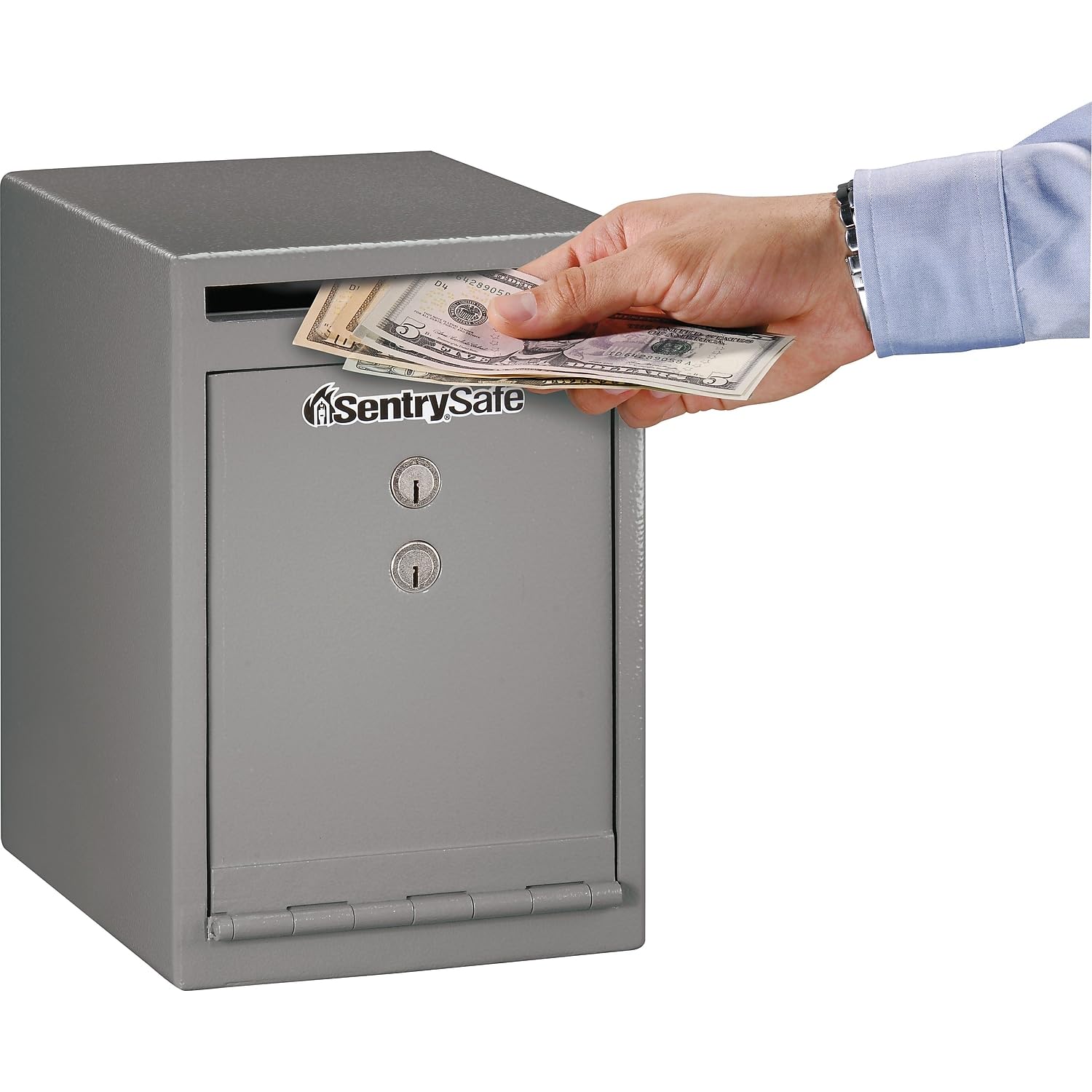 SentrySafe Depository Safe with Dual Key Lock, Steel Drop Slot Safe for Offices and Businesses, Stores Cash Deposits, 0.38 Cubic Feet, 12 x 8 x 10.3 Inches, UC-039K