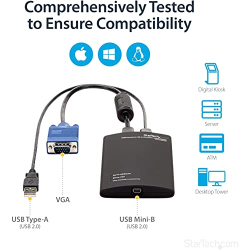 StarTech.com Crash Cart Adapter – 1920 x 1200 – Portable Laptop USB 2.0 to KVM Console (NOTECONS01)