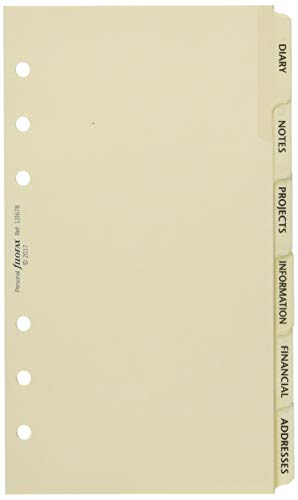 Filofax Personal Subject Index Cream 6 Tabs