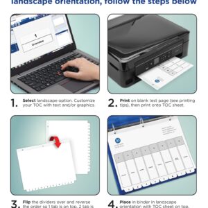 Avery 15 Tab Dividers for 3 Ring Binders, Customizable Table of Contents, Classic White Tabs, 3 Sets (11079)