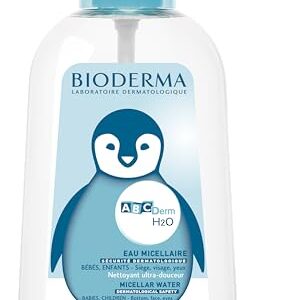 Bioderma ABCDerm H2O - Baby Skin Care - Micellar Cleansing Water for Babies and Kids, Blue, 33.8 Fl Oz