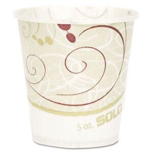 solo r53sympk paper water cups, waxed, 5oz, 100/pack