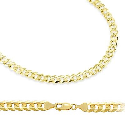 14k Solid Yellow Gold Cuban Curb Link Bracelet 3.2mm 7