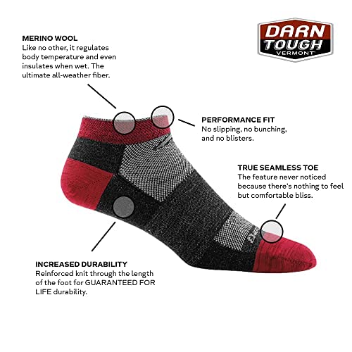 Darn Tough Run/Bike No Show Ultralight Sock - Men's Charcoal Large