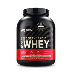 optimum nutrition gold standard 100% whey protein powder, mocha cappuccino, 5 pound (packaging may vary)