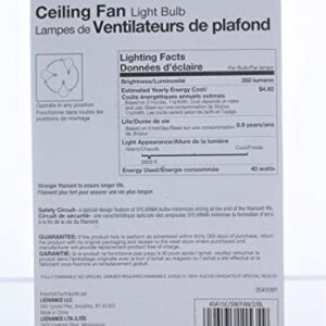 Syl Ceiling Fan Bulb 40w Size 2ct Syl Ceiling Fan Bulb 40w Wht 2ct