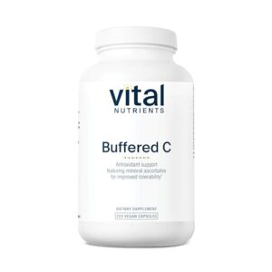 vital nutrients buffered vitamin c 500mg | vegan gentle vitamin c for sensitive individuals* | immune support supplement* | gluten, dairy and soy free | non-gmo | 220 capsules