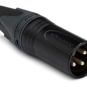 Neutrik NC3MXX-BAG 3-Pin XLRM Cable Connector, Black Metal Housing with Silver Contacts