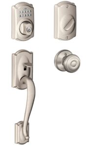 schlage fe365cam619geo schlage fe365-cam-geo camelot electronic handleset with georgian knob