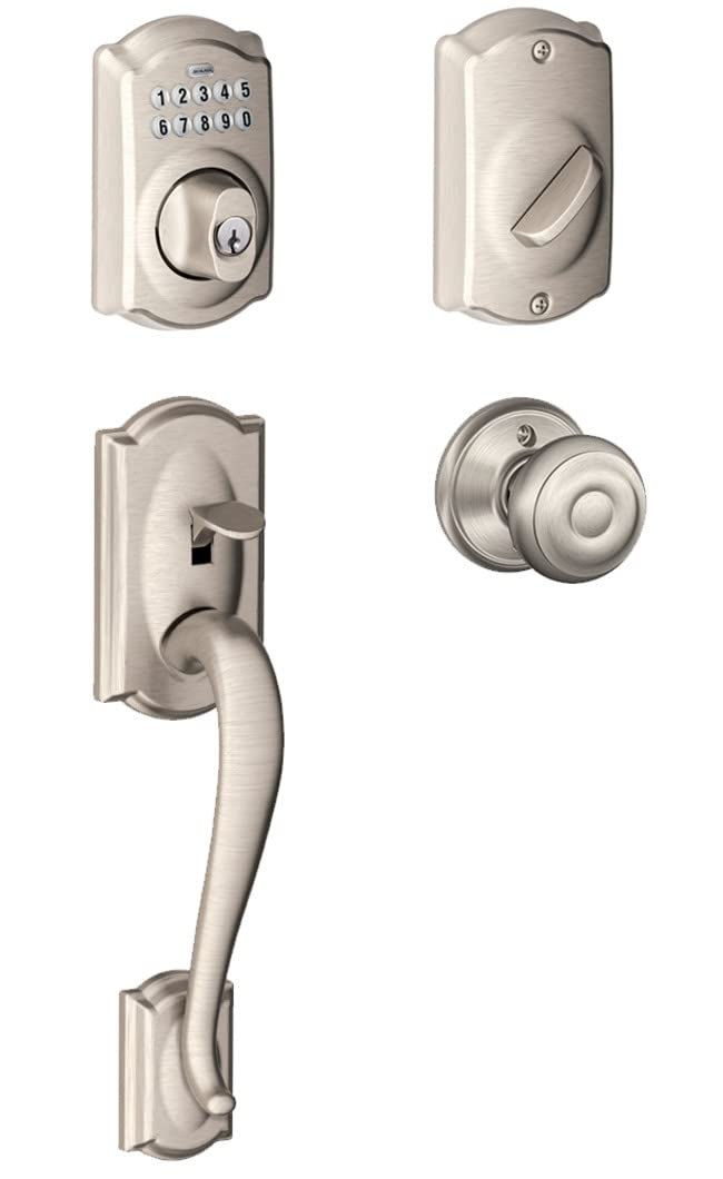 Schlage FE365CAM619GEO Schlage FE365-CAM-GEO Camelot Electronic Handleset with Georgian Knob