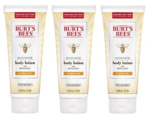 burt's bees radiance body lotion, with royal jelly, 6 ounce (pack of 3)