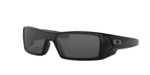 oakley men's oo9014 gascan rectangular sunglasses, polished black/grey, 60 mm