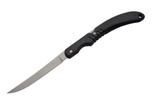 szco supplies 12.5"" folding sport fish fileting knife, black (210815)