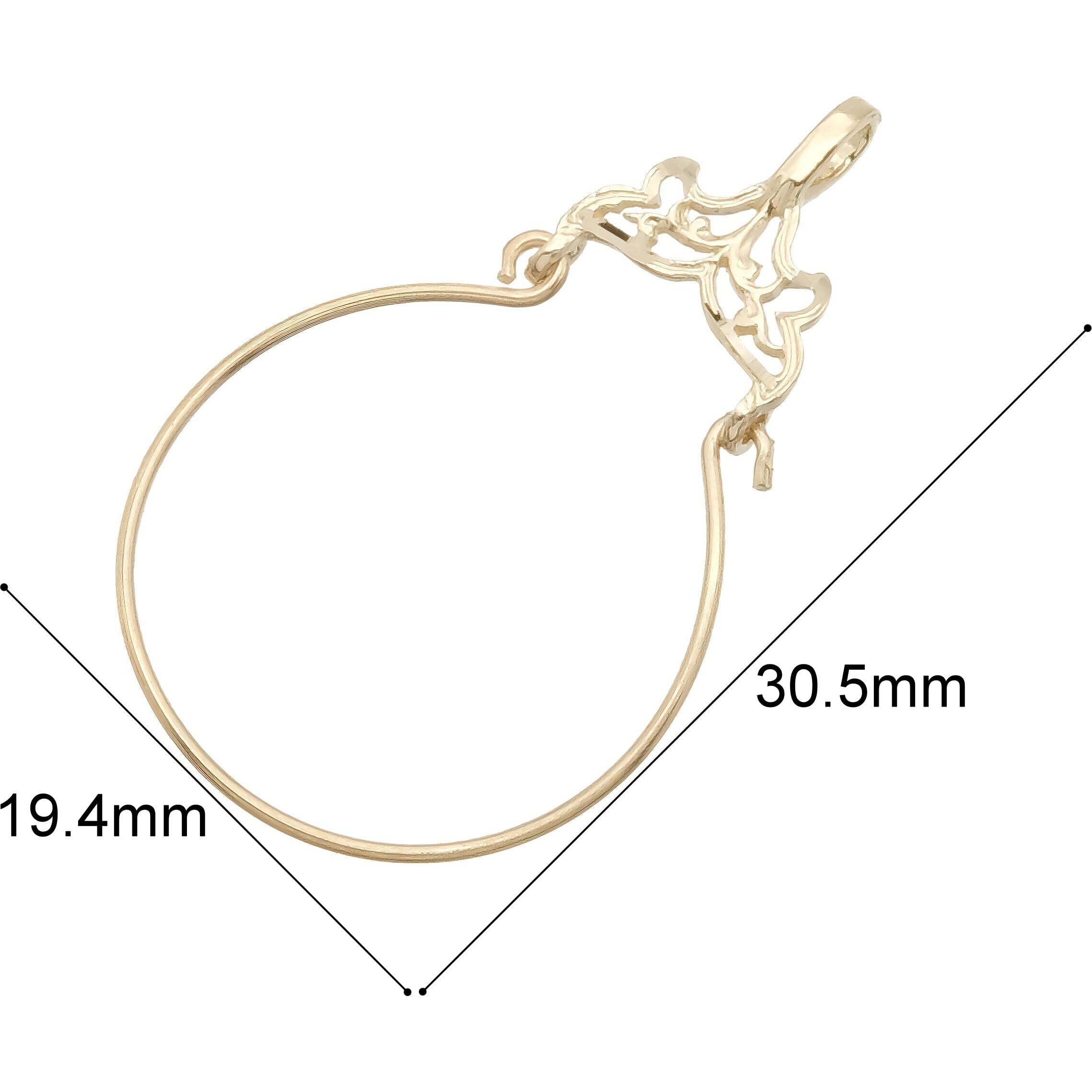 14K Yellow Gold Charm Holder 28mm