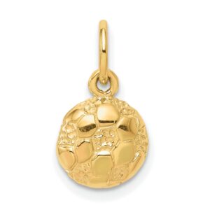 findingking 10k yellow gold soccer ball charm sports pendant