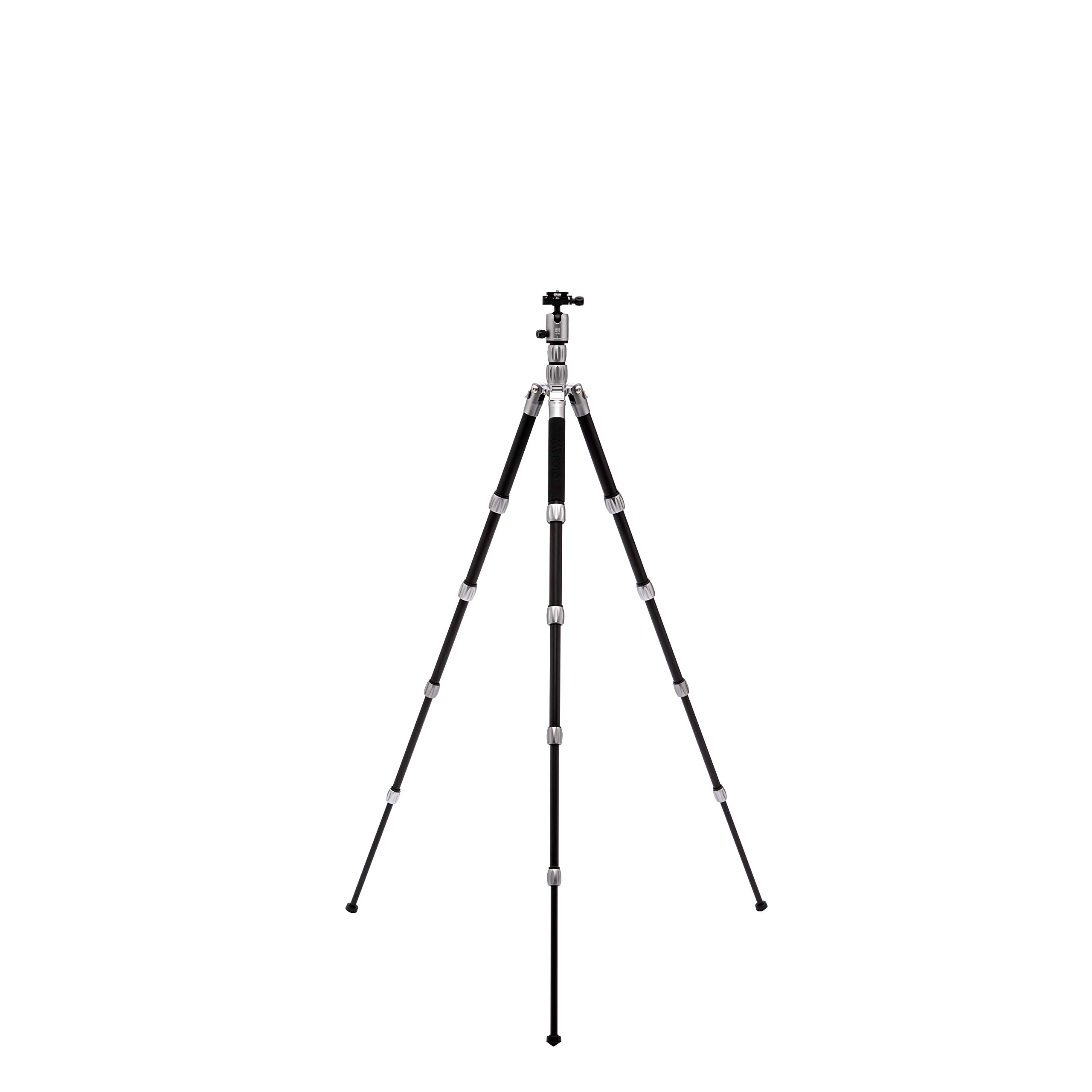 Mefoto Roadtrip S Lightweight 59.4" Aluminum Travel Tripod/Monopod w/Case, Twist Locks, Dual-Action Ballhead w/Arca Swiss Plate for Mirrorless/DSLR Sony Nikon Canon Fuji - Titanium (RTSATTN)