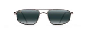 maui jim men's kahuna polarized rectangular sunglasses, gunmetal/neutral grey, medium