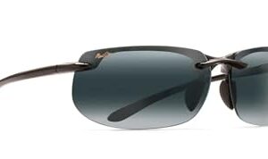 Maui Jim Men's and Women's Banyans Polarized Rimless Sunglasses, Gloss Black/Neutral Grey, Large