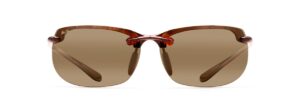 maui jim men's and women's banyans polarized rimless sunglasses, tortoise/hcl® bronze, large