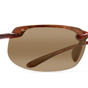 Maui Jim Men's and Women's Banyans Polarized Rimless Sunglasses, Tortoise/HCL® Bronze, Large