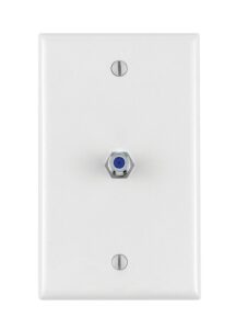 leviton 40539-mw midsize video wall jack, f connector, white