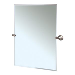 gatco 4339s tiara rectangular wall mirror, satin nickel 31.5" x 28"