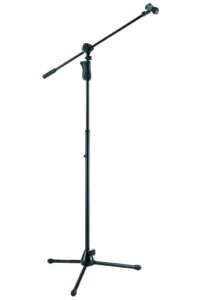 hercules ms632b ez grip tripod microphone stand w/2 in 1 boom & mic clip, black