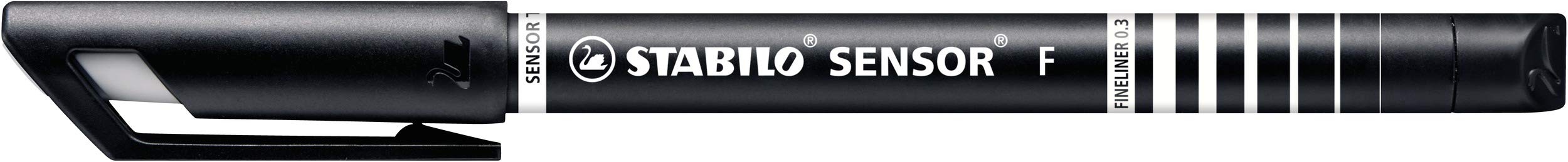 STABILO Fineliner with Cushioned F-Tip - Sensor F - Pack of 1 - Black