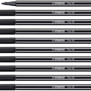 STABILO Pen 68 black pack of 10 - Premium felt-tip Pen