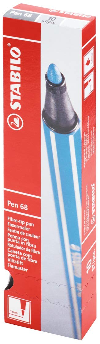 STABILO Pen 68 black pack of 10 - Premium felt-tip Pen