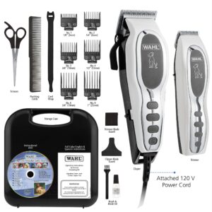 Wahl Pet-Pro Corded Clipper & Battery Trimmer Pet Grooming Combo Kit for Dogs with Light to Thick Coats, The Brand Used by Professionals - Model 9284