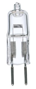 satco s3421 2/card 12v 50-watt t4 gy6.35 base light bulb, clear