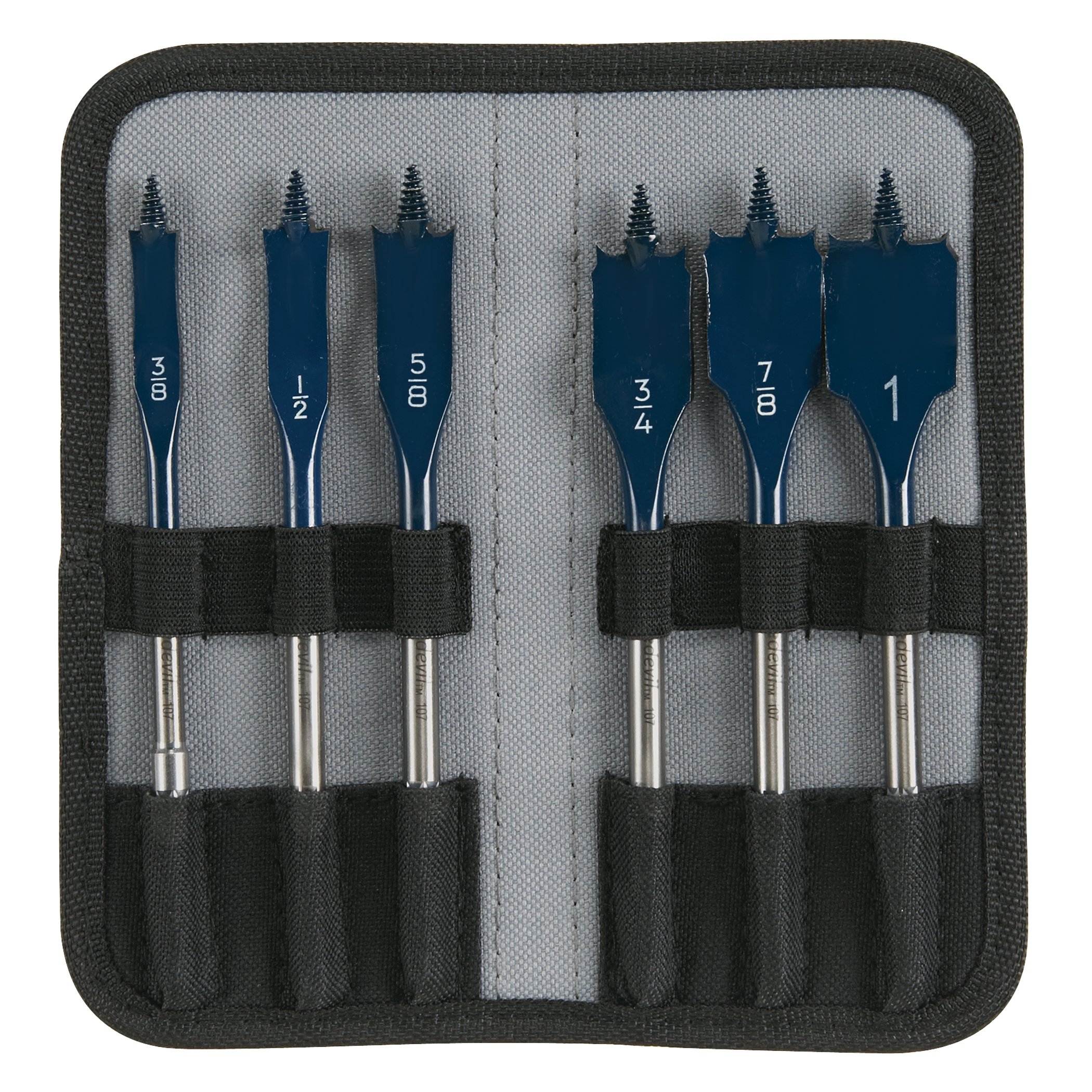 Bosch DSB5006P 6-Piece Daredevil Standard Spade Bit Set in Pouch