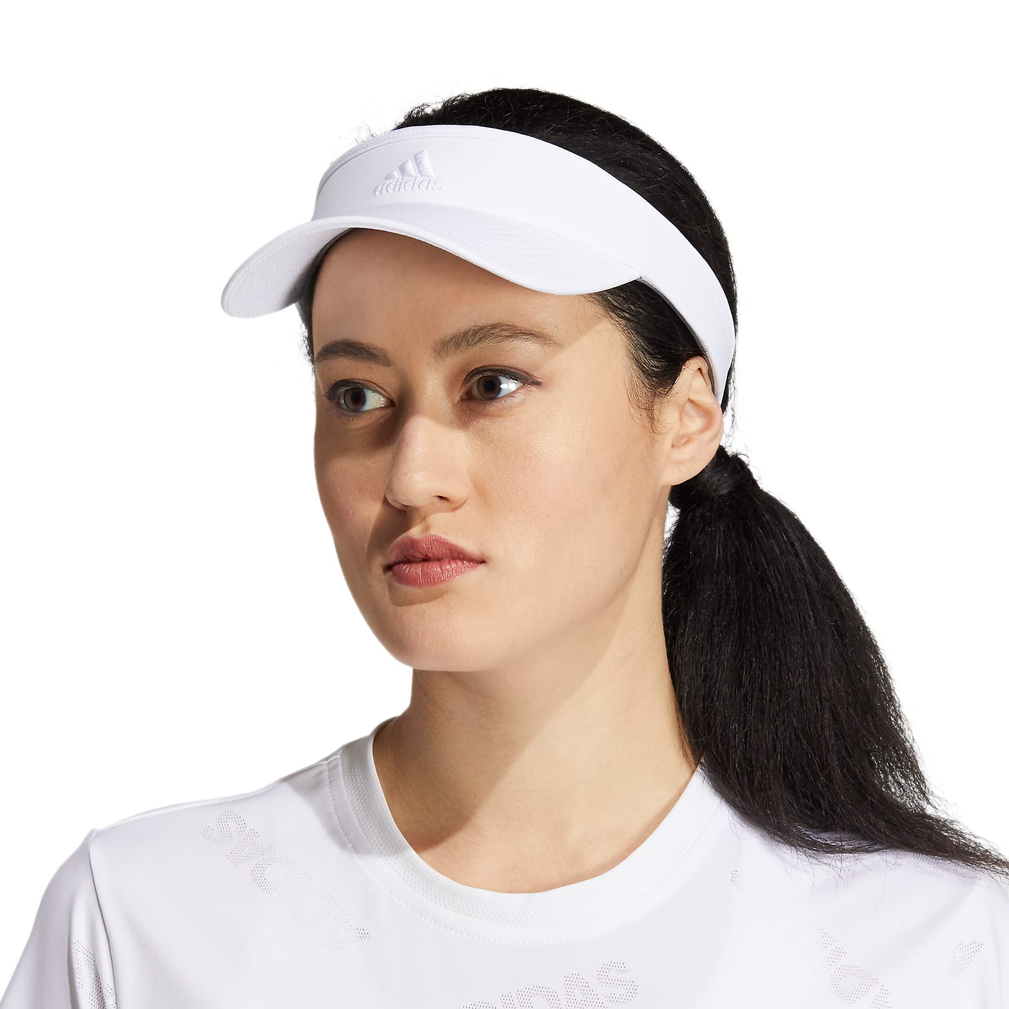 adidas Women's Match Visor, one Size Flexible Open-Back Spring fit for Sun Protection and Outdoor Activity, White/White