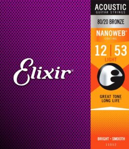 elixir 11052 nanoweb acoustic guitar strings set (6-strings)