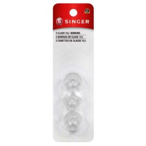 singer 06542 class 15j bobbins, transparent, 3-count,