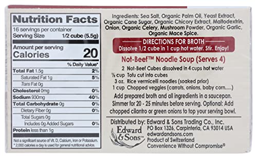 Edward & Sons Not Beef Bouillon Cubes, 3.1 oz