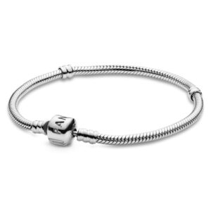 pandora bracelet sterling silver, barrel clasp