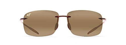 Maui Jim Men's and Women's Breakwall Polarized Rimless Sunglasses, Rootbeer/HCL® Bronze, Medium