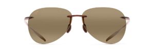 maui jim men's and women's sugar beach polarized rimless sunglasses, rootbeer/hcl® bronze, medium