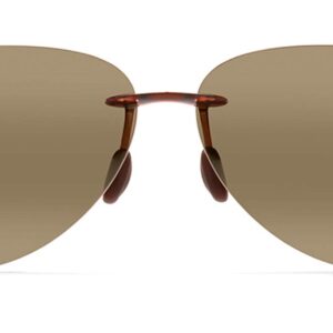 Maui Jim Men's and Women's Sugar Beach Polarized Rimless Sunglasses, Rootbeer/HCL® Bronze, Medium