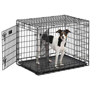 midwest homes for pets ultima pro series 30' dog crate | extra-strong double door folding metal dog crate w/divider panel, floor protecting 'roller feet' & leak-proof plastic pan