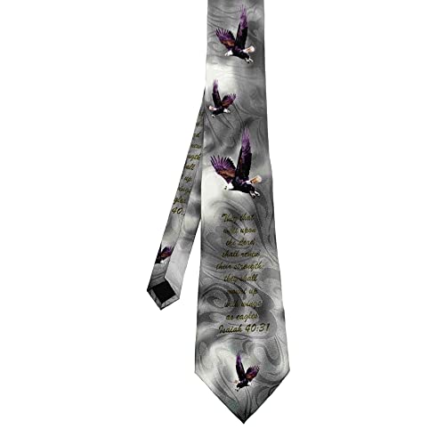 Swanson Christian Products Eagles Gray Ties for Men | Formal Neckties for Men Made in Polyester Ties