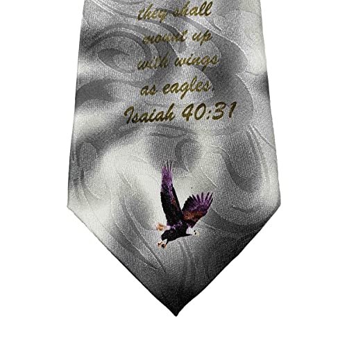 Swanson Christian Products Eagles Gray Ties for Men | Formal Neckties for Men Made in Polyester Ties