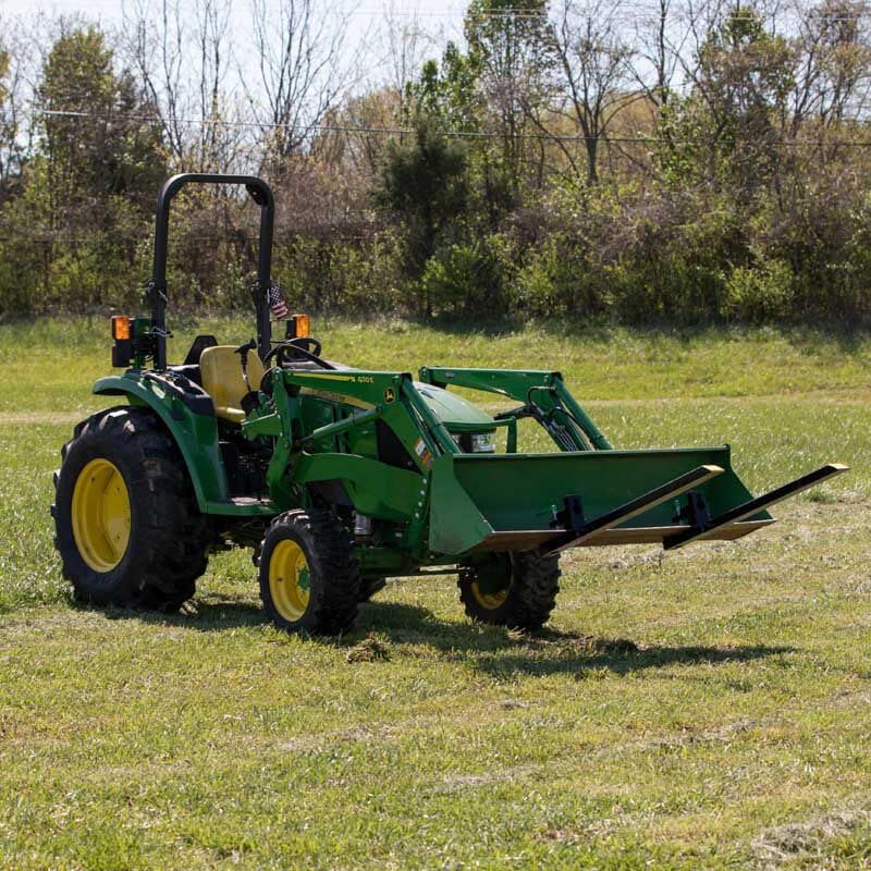 Titan Attachments Light-Duty 60" Clamp-on Pallet Forks, 46" x 3" Fork Length, Rated 1,500 LB, Easy to Install on Loader or Skid Steer Bucket