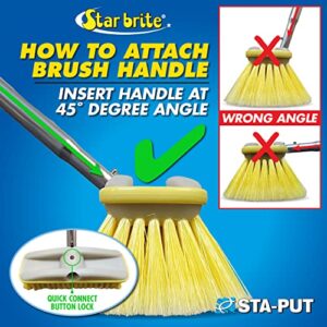 STAR BRITE Deluxe Telescoping Deck Brush Kit - Extendable Aircraft-Grade Aluminum Handle, Medium Multipurpose Bristles, Floats if Dropped, Ergonomic Design, Multi-Surface Cleaning - Blue (040192)