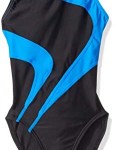 TYR Youth Alliance T-Splice Maxback Swimsuit, 24, Black/Blue