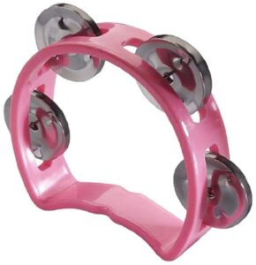 stagg tab-mini/pk plastic cutaway mini tambourine with 4 jingles - pink