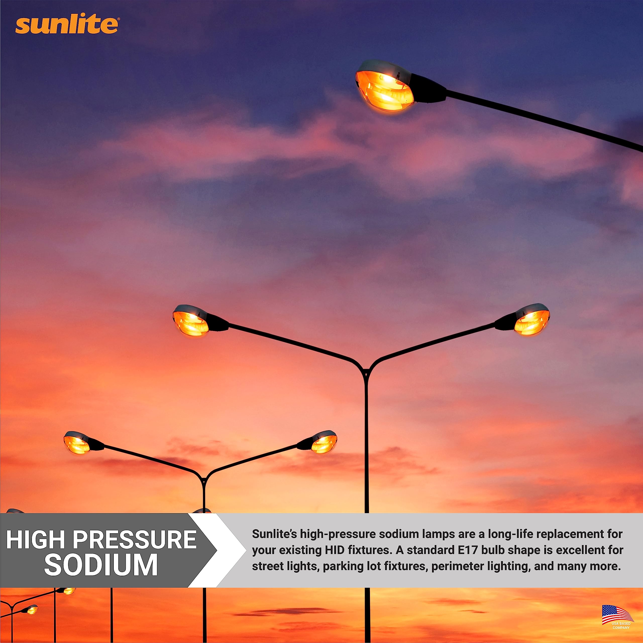 Sunlite LU150/MED High Pressure Sodium Light Bulb, 150 Watts, ED17/MED, Medium Base (E26), ANSI Code S55, 15000 Lumen, 20000 Life Hours, Clear, 2100K