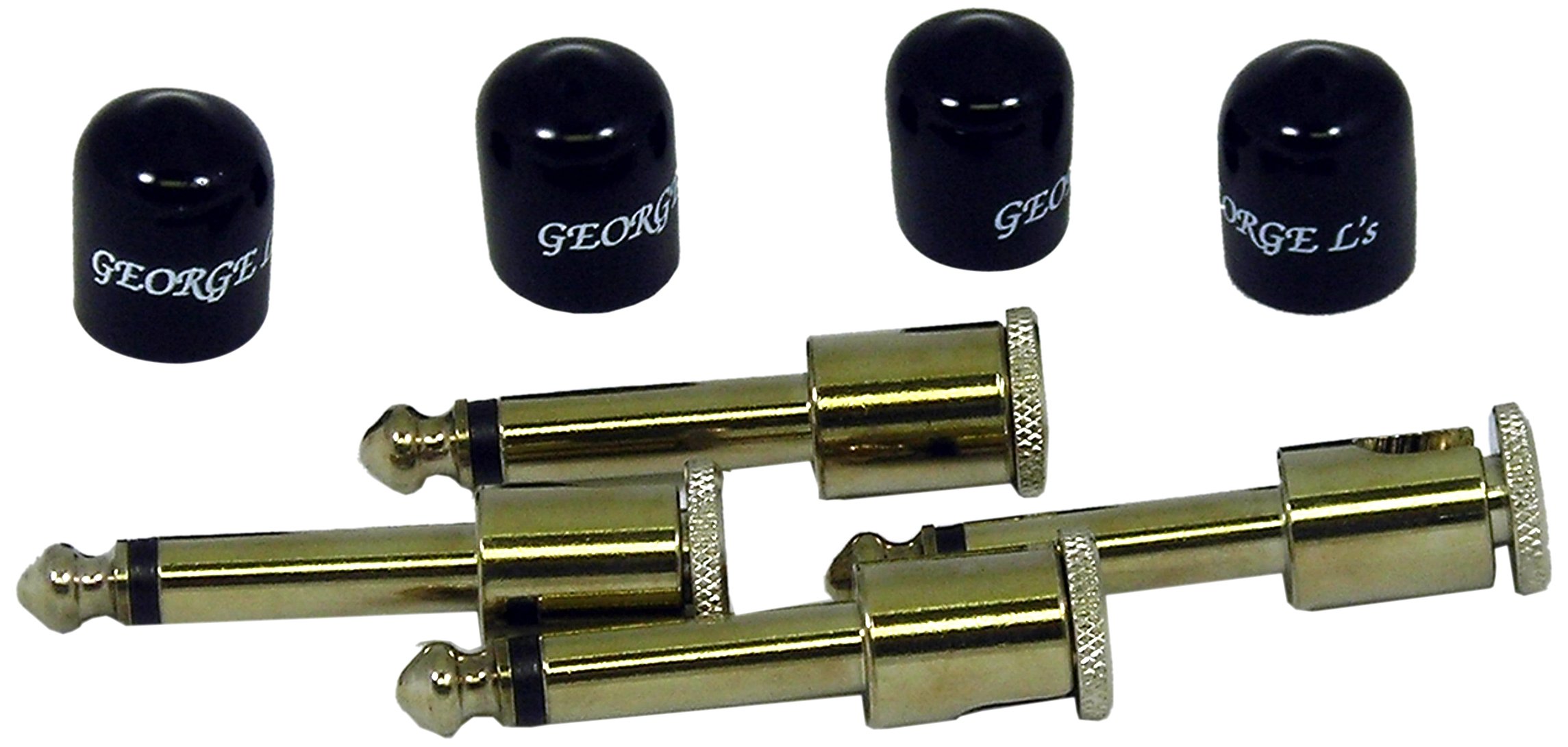 George L's 155 Guage Right Angle Plugs with Black Jackets (4 Piece Set)